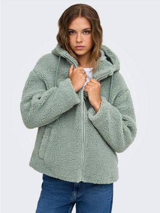 Only Kapuzenpl&uuml;schjacke ONLASPEN HOOD TEDDY JACKET CC OTW Kunstfaser