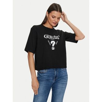 Guess T-Shirt Aurelie V4YI06 I3Z14 Schwarz Boxy Fit