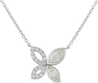 Luxury Bazaar collier &agrave; pendentif papillon orn&eacute; de diamants - Argent