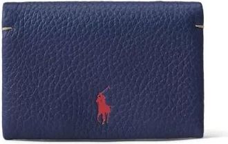 Polo Ralph Lauren Femme, Accessoires, Bleu, Taille: ONE Size Leather Card Case