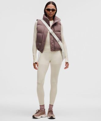 lululemon Baselayer-Leggings aus einer f&uuml;r Frauen - Wollmischung - 71 cm - Gr&ouml;&szlig;e 2XS in Light Ivory/Black