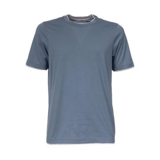 Gran Sasso Slim Fit Baumwoll T-shirt - - Tops - Herren - Blau - 2XL