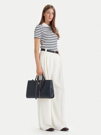 Tommy Hilfiger Handtasche Tommy Hilfiger Th Daily Satchel Corp AW0AW18644 Dunkelblau