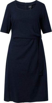 Ulla Popken Midikleid Midikleid Wickeloptik Rundhals Halbarm Leinenmix