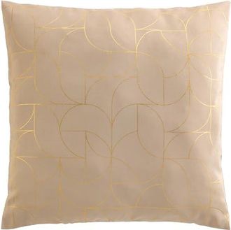 Douceur d'Intérieur Louxor Kissen mit abziehbarem Bezug (60 x 60 cm), Beige, Polyester mit Metallic-Druck