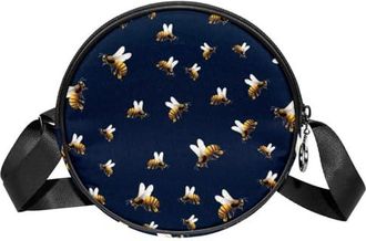 Generic Petit sac &agrave; bandouli&egrave;re Circle pour femme, petit sac &agrave; bandouli&egrave;re avec fermeture &eacute;clair, bretelles r&eacute;glables, sac &agrave; main rond d&eacute;contract&eacute; pour femmes
