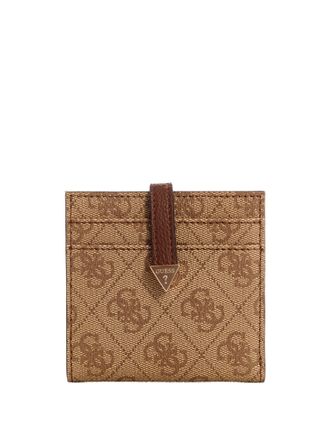 Guess Damen Laurel Tab Card Case Kartenetui, Geldb&ouml;rse, Latte-Logo