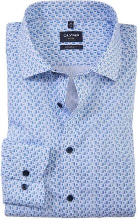 Olymp Blau Casual Hemd f&uuml;r Herren - - Shirts - Herren - Blau - 4XL