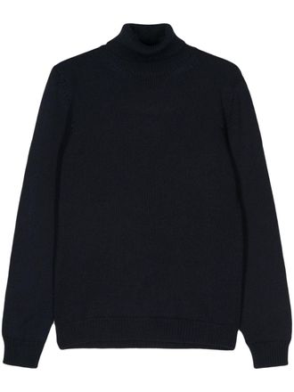 Nuur pull en laine mérinos à col roulé - Bleu