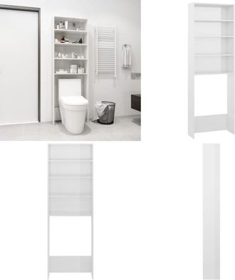 vidaXL Waschmaschinenschrank Hochglanz-Weiß 64x24x190 cm - Waschmaschinenschrank - Waschmaschinenschränke - Home & Living