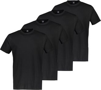 Lerros Herren T-Shirts mit Rundhalsausschnitt | 2 St&uuml;ck (DE/NL/SE/PL, Alphanumerisch, 3XL, Regular, Regular, 4 x schwarz)