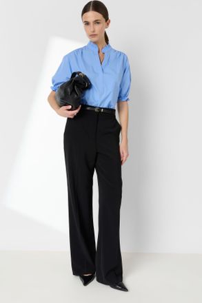 Gerard Darel Blouse &agrave; fleurs et volants en coton - CHAYMA - Bleu ciel