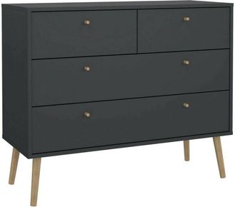 Dmora Dmora - Kommode Tiffany, Mehrzweckkommode, Schlafzimmerkommode, Schrank mit Schubladen, 99x39 h82 cm, Grau