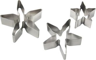 PME RC180 Bl&uuml;tenausstecher mit Rosen-, Kalyx-/ Weihnachtssterndesign, Sortiment, Edelstahl, Silber, 3.7 x 1.2 x 3.9 cm, 3-teilig