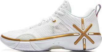 Li-Ning Wade Shadow 6V2 Herren leichte atmungsaktive Anti-Rutsch und Rebound professionelle Basketball Spiel Schuhe Standard Weiß EU 46 1/3