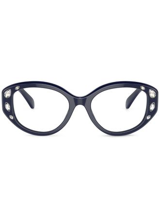 Swarovski lunettes de vue &agrave; monture papillon - Bleu