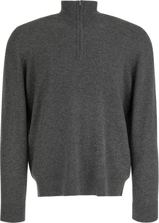 Vince Homme, Pulls, Gris, Taille: M Pull en Cachemire à Demi-Fermeture Éclair