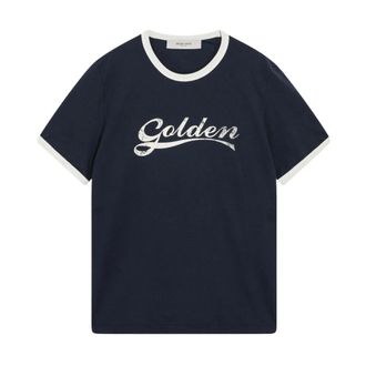 Golden Goose Homme, Tops, Bleu, Taille: M T-shirt ajust&eacute;