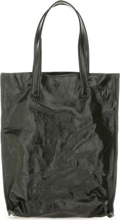 Uma Wang Womens Medium Tote Bag Green Linen Handbags Hand