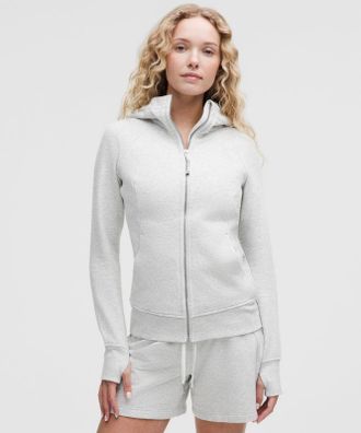 lululemon Scuba-Hoodie mit durchgehendem Rei&szlig;verschluss f&uuml;r Frauen - Gr&ouml;&szlig;e 12 in Heathered Core Ultra Light Grey