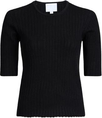 Molli Top c&ocirc;tel&eacute; col rond en coton m&eacute;lang&eacute;