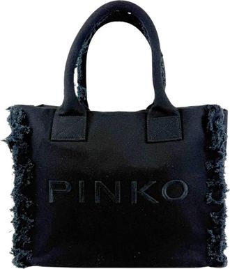Pinko Pinko, Femme, Sacs, Noir, Taille: ONE Size Beach Shopper Canvas