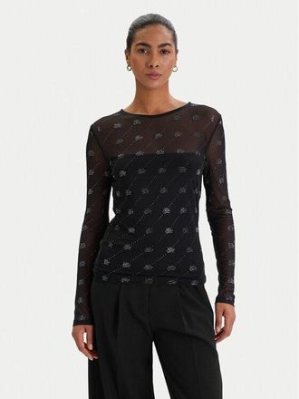 Karl Lagerfeld Bluse B1W17024 Schwarz Slim Fit