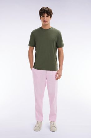 Eden Park Pantalon Fluide &Agrave; Taille &Eacute;lastique En Lin Et Coton Stretch Rose