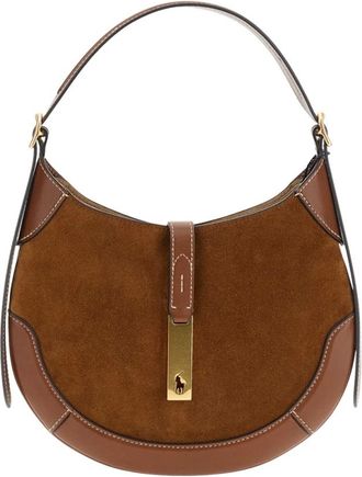 Polo Ralph Lauren Femme, Sacs, Brun, Taille: ONE Size Sac bandouli&egrave;re Polo ID en daim