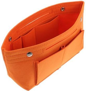 IFUNDOM Sac Feutre Multifonction Grand Volume Doublure Pliable Multi-poches pour Sac &agrave; Main Organiseur de Rangement Cosm&eacute;tique et Accessoires Orange