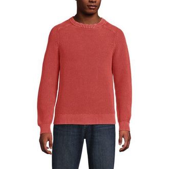 Lands End DRIFTER Pullover im Shaker-Rippstrick, Herren, Gr&ouml;&szlig;e:44-46 regular, Lila, Baumwolle, by Lands End