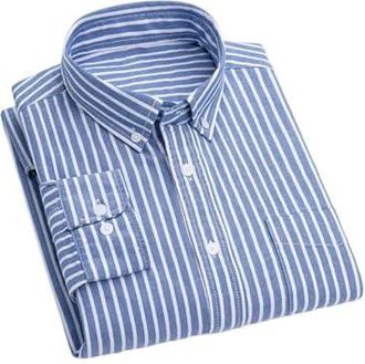 Generic Chemise d&eacute;contract&eacute;e &agrave; manches longues pour homme Oxford ray&eacute; &agrave; carreaux coupe ajust&eacute;e chemise formelle bureau, 812, XXL