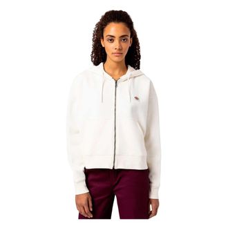 Dickies Wei&szlig;er Cardigan mit Rei&szlig;verschluss und Logo - - Sweatshirts & Hoodies - Damen - Wei&szlig; - L