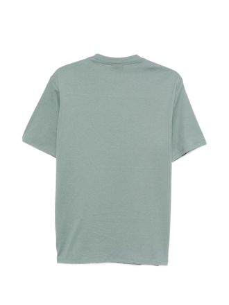 Emporio Armani Logo-Embroidered Cotton T-shirt - Sage Green