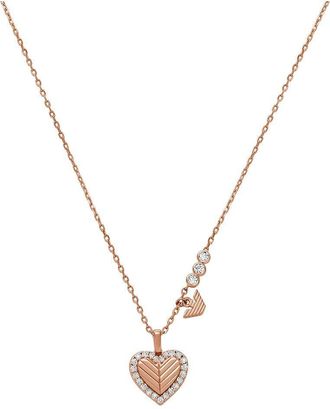 Emporio Armani Damen-Edelstahl- oder Sterlingsilber-Halskette mit Karabinerverschluss, Schimmerndes Gold