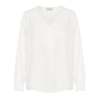 Cream Schneewei&szlig;e Puff&auml;rmelbluse - - Blouses & Shirts - Damen - Wei&szlig; - S