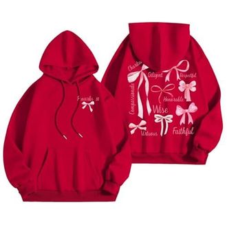 Generic Sweats &agrave; capuche pour femmes, sweats &agrave; capuche &agrave; manches longues, Rouge, XXL