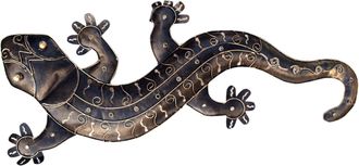 Guru Shop Wandlampe/Wandleuchte, Kinderzimmer Lichtobjekt, Handgefertigt aus Metall - Gecko, 100x40x8 cm