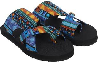 Frcolor Sandales Femme Ethniques Boho Slip Légères à Semelle Épaisse Confortables et Respirantes pour Plage et Usage Quotidien