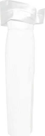 Solace London Femme, Robes, Blanc, Taille: 36 FR Alexis Off-Shoulder Maxi Dress