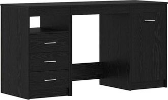 vidaXL Bureau 2 pcs Ch&ecirc;ne noir 140 x 50 x 76 cm Bois ding&eacute;nierie vidaXL