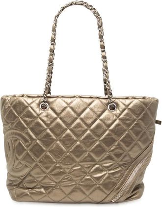 Chanel 2006-2008 Large Aged Calfskin Cotton Club tote bag - Gold