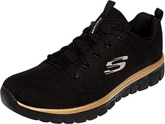 Skechers Femme Graceful-Get Connected Baskets, Noir Rose Gold, 38.5 EU