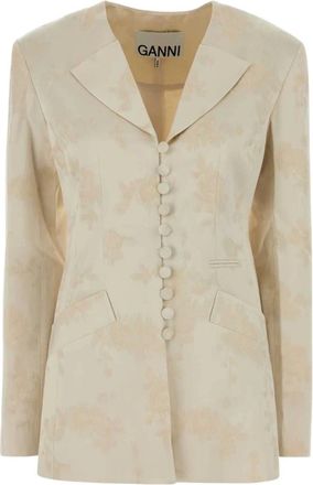 Ganni Femme, Vestes, Blanc, Taille: 40 FR Blazer en satin