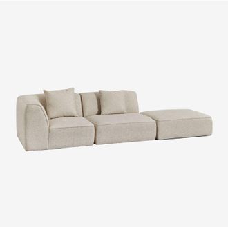 Sklum Cardea 2-teiliges modulares Ecksofa mit gepolstertem Hocker