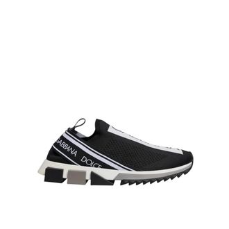 Dolce & Gabbana Schwarz Wei&szlig; Slip-On Strick Sneaker - - Shoes - Herren - Schwarzk - 37 1/2 EU