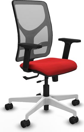 Piqueras y Crespo Roter Schreibtischstuhl mit 2D-Armen, h&ouml;henverstellbare Lendenwirbelst&uuml;tze, ausgestattet mit Syncro/Traslack und Schneideschaum, mit Rollen von 65 mm,