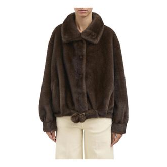 S.W.O.R.D 6.6.44 Giacca in Eco Pelliccia - - Jackets - Damen - Braun - 2XS