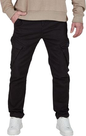 Riverso Cargohose Herren lang RIVNick Tapered Fit Cargo Hose Taschen Stretch, Größe:32, Farbe:Black