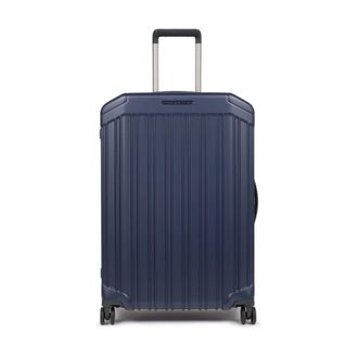 Piquadro unisex, Valises, Bleu, Taille: ONE Size Trolley medio 4 ruote in policarbonato